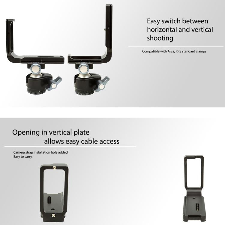 FITTEST FLN-D850 Vertical Shoot Quick Release L Plate Bracket Base Hol ...