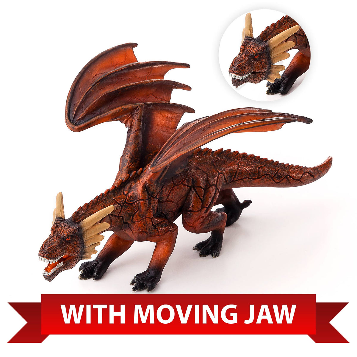 Fire Dragon Toy Realistic Fantasy Creature Figure — InStock