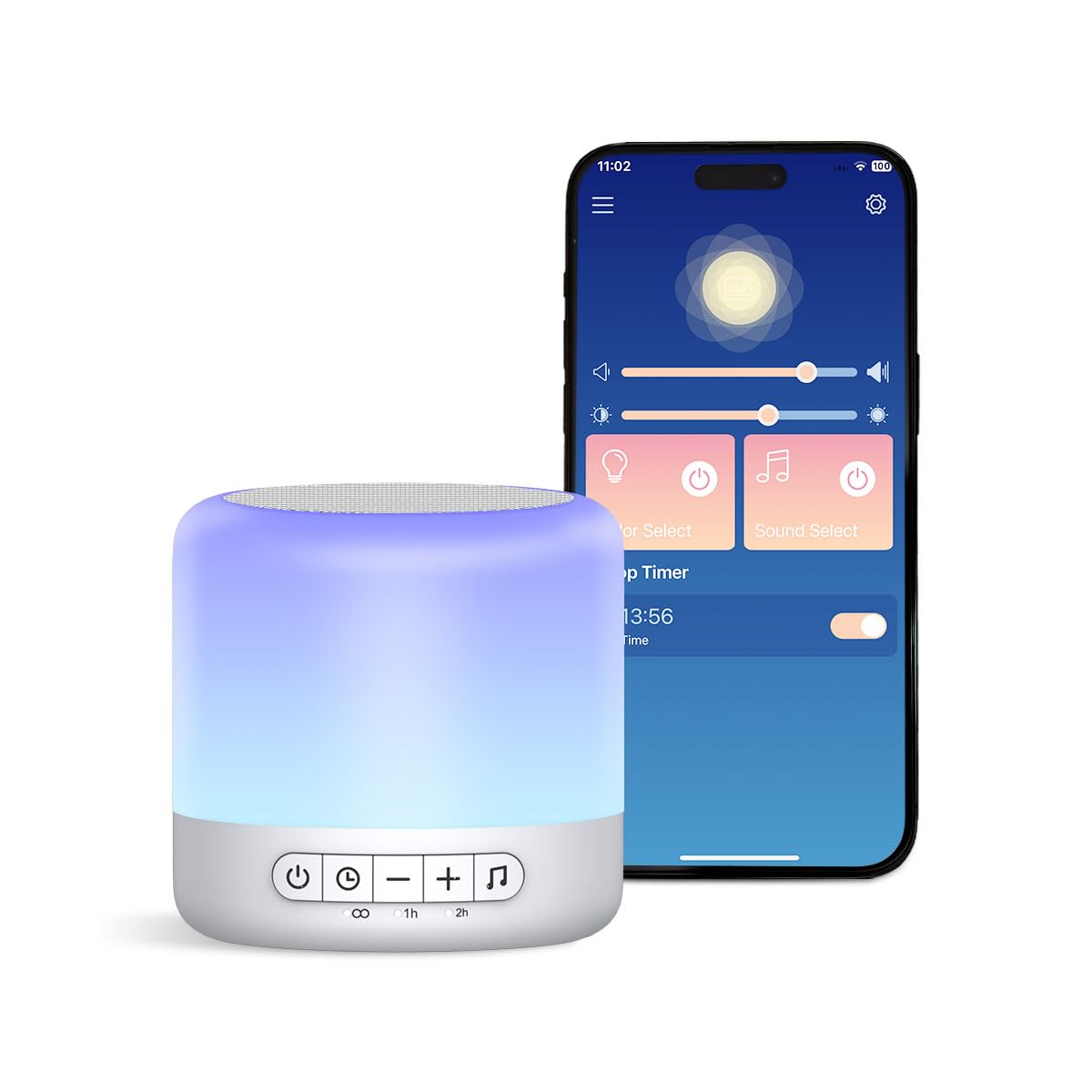 Easysleep Sound Machine for Baby & Nursery — 30 Sounds, 12 Night Light ...