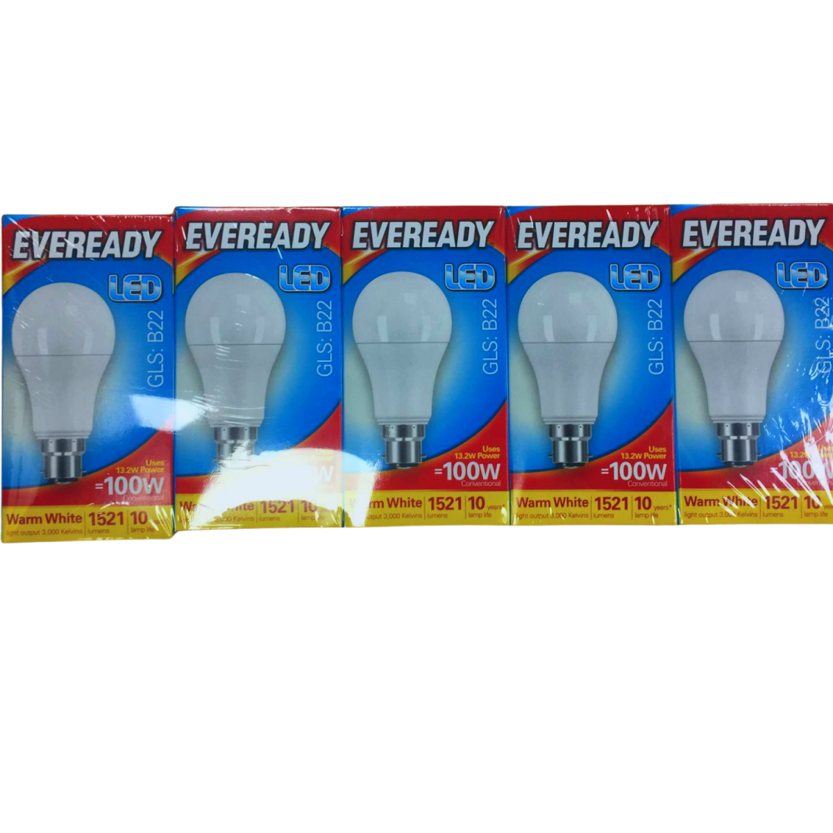 Eveready GLS B22 WW 100W BULBS PK OF 5 — InStock