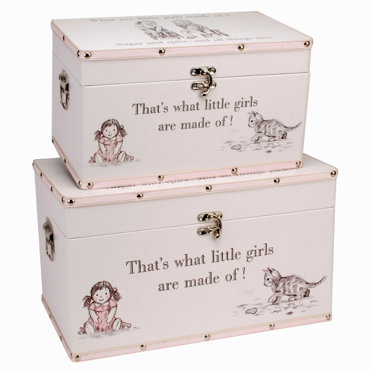 Luggage series - Set of 2 Storage Boxes - "Little Girls" — InStock