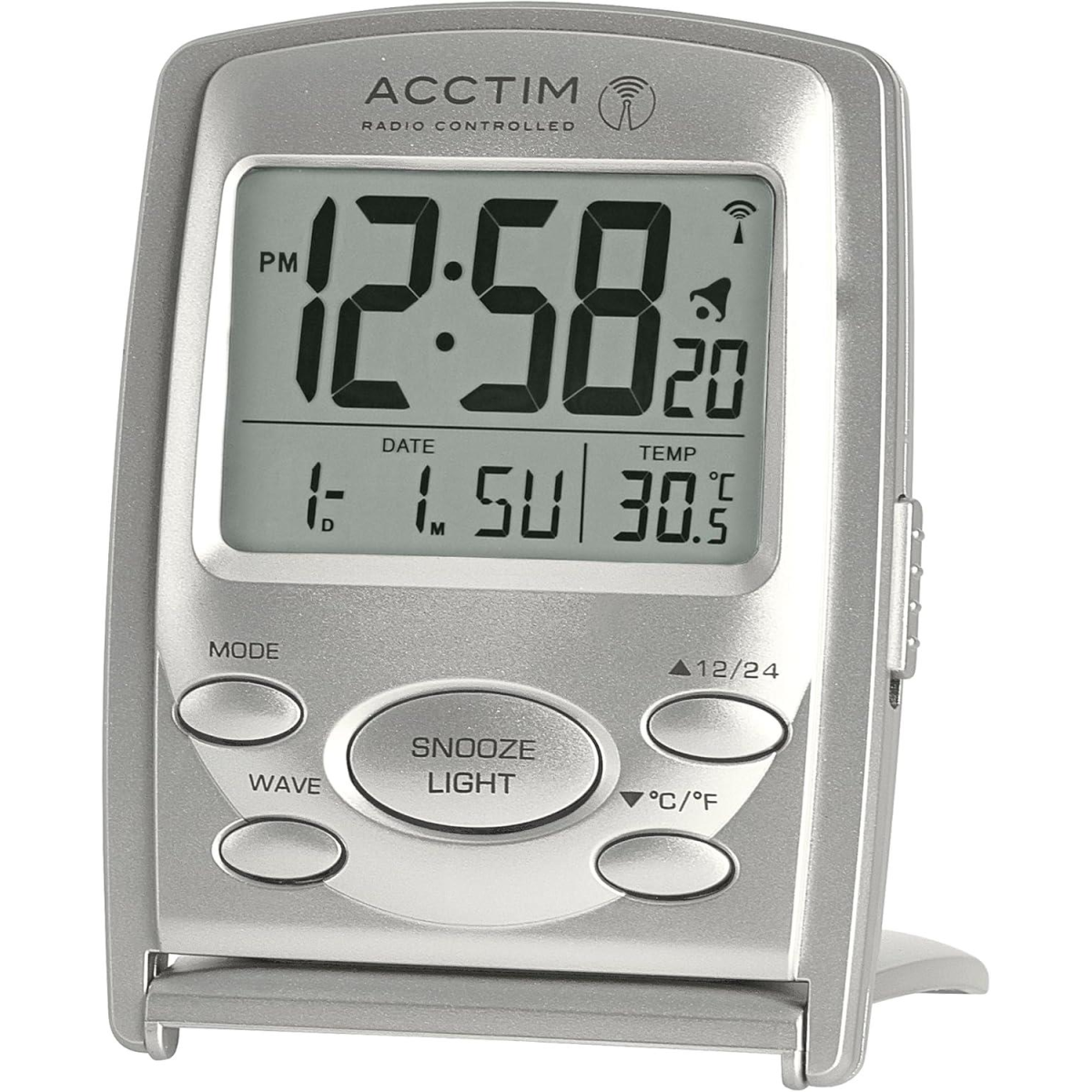 Acctim Vista MSF Radio Controlled Multi Function Digital Travel Alarm ...